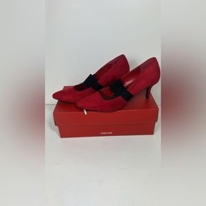 Impo | Shoes | Impo 75 Shoes Womans Red Pump Feels Like Suede Has Wide ...